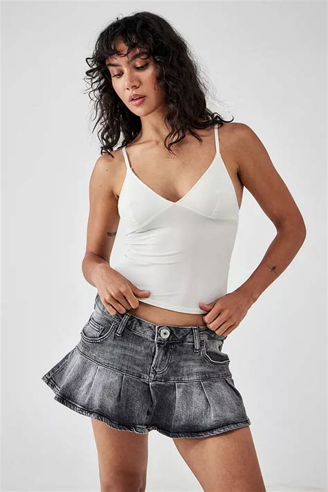 Bdg Kara Denim Mini Kilt Urban Outfitters Uk
