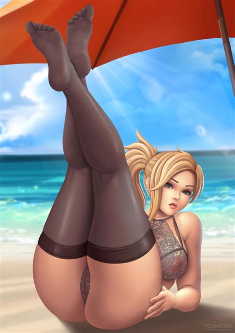 Hentai Stockings 1girl 1girl 1girl Absurd Res Beach Black Lingerie