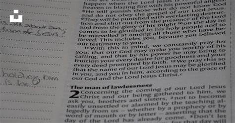 The Bible Passage Discusses The Man Of Lawlessness Photo Free Text