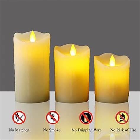 Yeraya Lilin Lampu LED Smokeless Leleh Sumbu Goyang