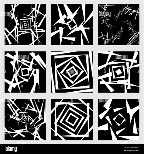 Monochrome Spiral Twirl Element Geometric Rotating Shape Stock Vector