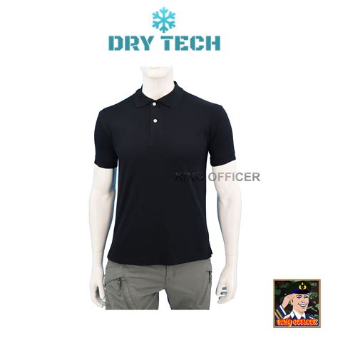 เสื้อคอปก โปโล แขนสั้น เกรดพรีเมี่ยม ผ้า ดรายเทค Dry Tech สีดำ สีกรม สี