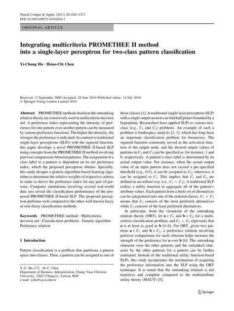 Pdf Integrating Multicriteria Promethee Ii Method Into A Single Layer