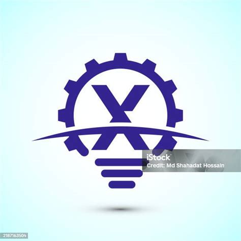 영어 알파벳 X 와 전구 톱니바퀴 기호 사진 창의적인 아이디어 로고 컨셉 가상현실에 대한 스톡 벡터 아트 및 기타 이미지 가상현실 개념 개념과 주제 Istock