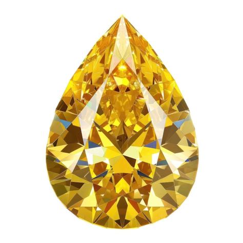 Radiant Yellow Teardrop Gemstone Premium AI Generated Image