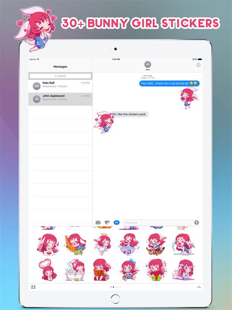Cute Bunny Girl Emoji Stickers For Imessageiosiphoneipad最新版本售價0