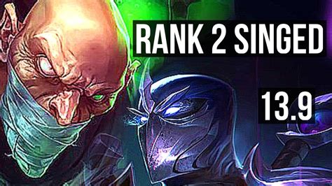 SINGED Vs SHEN TOP Rank 2 Singed 3 2 10 300 Games TR