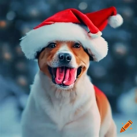 Festive dog celebrating christmas on Craiyon