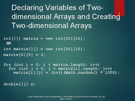 Chapter Multidimensional Arrays Liang Introduction To Java
