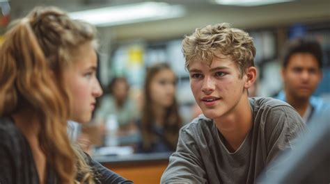 Free Youthful Classroom Interaction Image Download At Stockcake