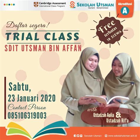 Undangan Trial Class Sekolah Islam Terpadu