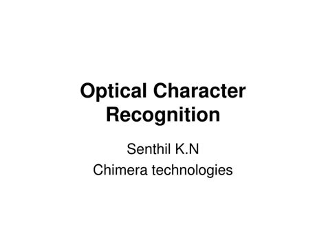 Ppt Ocr The Power Of Optical Character Recognition Powerpoint