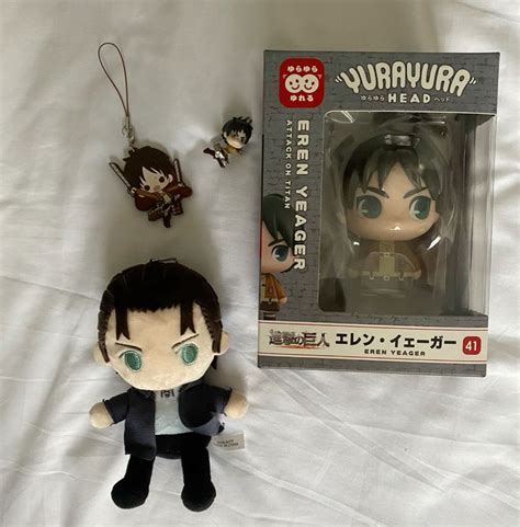 Eren Yeager Plush And Yurayura Head In 2024 Attack On Titan Eren