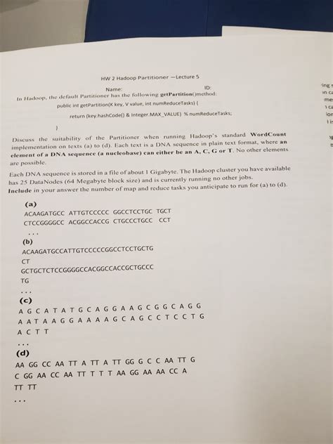 hw 2 hadoop partitioner lecture 5 id ing name in
