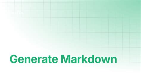 Generate Markdown Gaffa