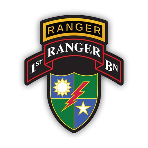 1st Ranger Bn With 75th Ranger Regiment Insignia Sticker Decal