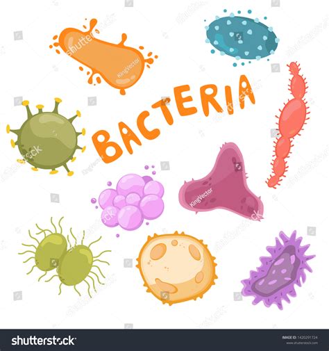 Microscopic Viruses Bacteria Isolated Cell Vector Stock Vector Royalty