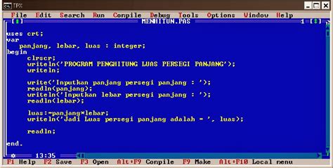 program sederhana menghitung luas persegi panjang c information