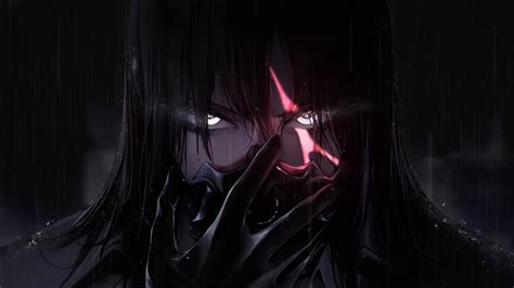 Girl Black Mask Live Wallpaper