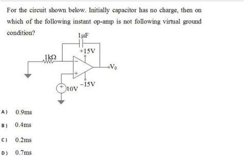 Solved For The Circuit Shown Below Initially Capacitor Has Chegg