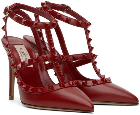 Valentino Garavani Red Caged Rockstud Heels Valentino Garavani