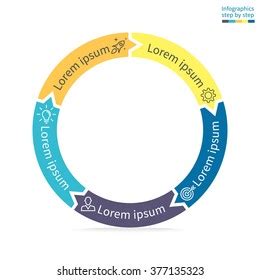 Circular Infographic Flat Thin Chart Graph Stock Vector Royalty Free Shutterstock