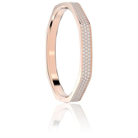 Bracelet Dextera Métal Doré Rose Cristaux 5655626 Swarovski Ocarat