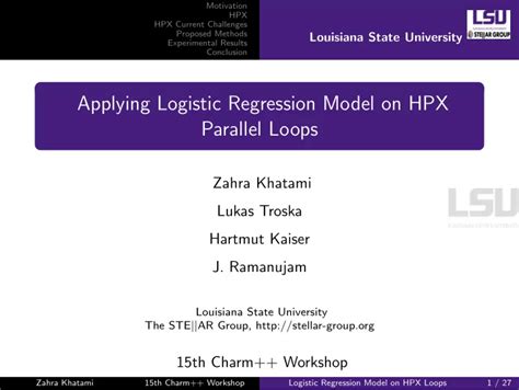 Ppt Applying Logistic Regression Model On Hpx Parallel Loops Zahra