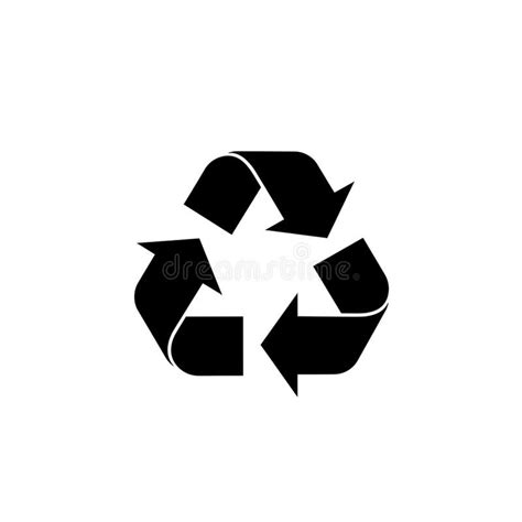 Black Recycling Symbol With Three Arrows In A Continuous Loop Forming A Triangle Stock
