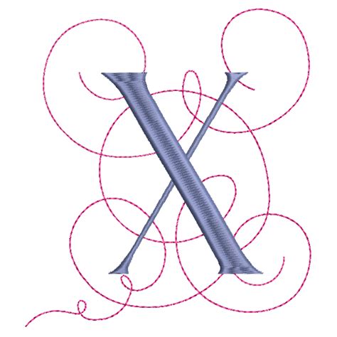 Swirly Alphabet X 2 Sizes Stitchbox Creations