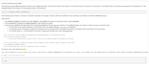 Solved Code The Following Window Class Collapsed Fashion Chegg
