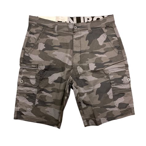 Iron Co Men S Comfort Waistband Regular Fit Stretch Cargo Short Grey Camo Walmart