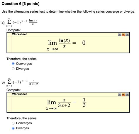solved use the alternating series test to determine whether