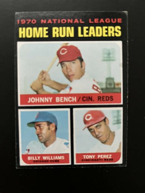 Topps Baseball 1971 NL Home Run Leaders Johnny Bench Tony Perez Billy