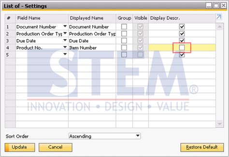 Change Display On Choose From List Using Display Description SAP