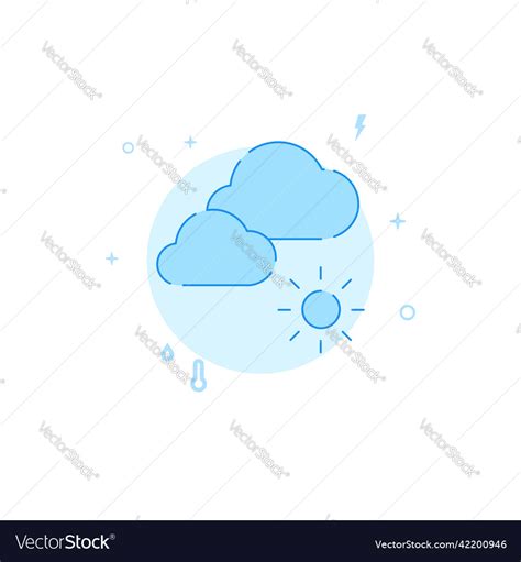 Partly Cloudy Weather Forecast Flat Icon Vector Image