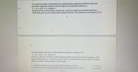Solved All Questions Pertain To The Simple Two Variable Chegg
