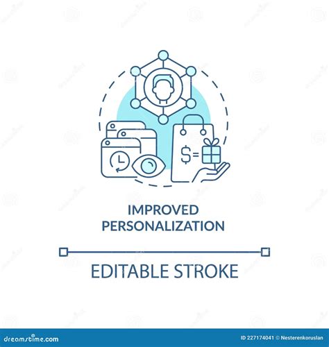 Personalization Blue Gradient Concept Icon Cartoon Vector