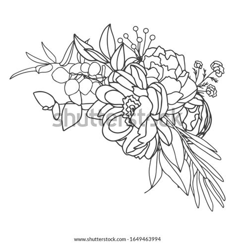 Elegant Arrangement Black White White Fill Stock Vector Royalty Free