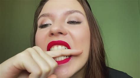 Biting My Finger Red Lips Rebecca Noir Clips Sale