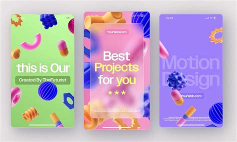 پروژه افتر افکت مجموعه استوری اینستاگرام با اشکال سه بعدی