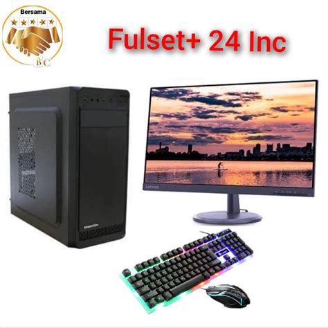 Jual PC Gaming Editing Core I7 Ram 16 Gb Ssd 240 Gb Monitor 24 In Full