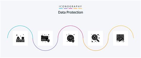 Data Protection Glyph 5 Icon Pack Including Data Compliance