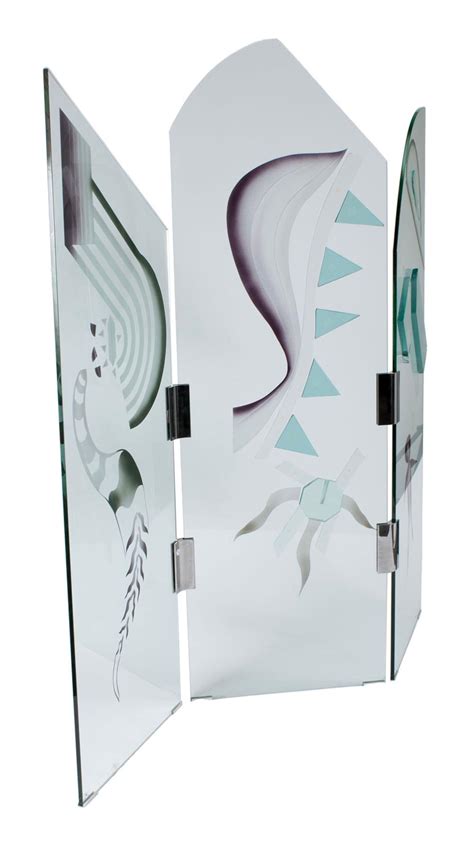 Lot Art Glass Room Divider