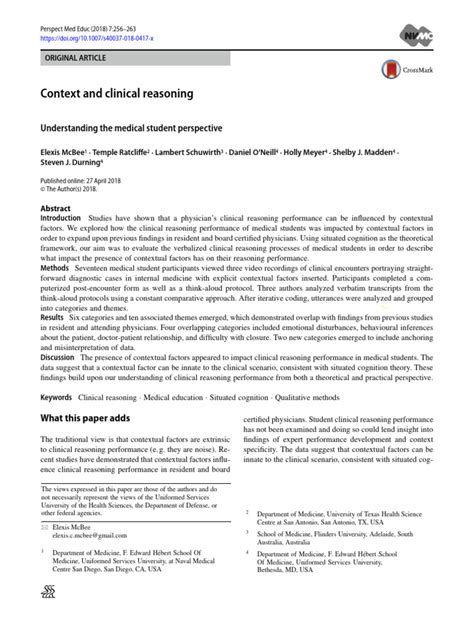 context and clinical reasoning pdf medical diagnosis reason