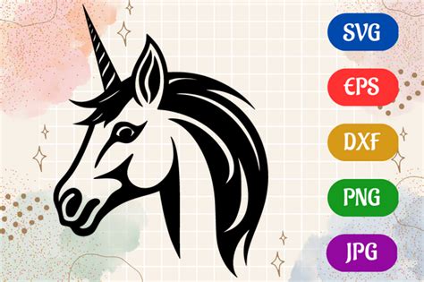 Unicorn Svg Eps Dxf Png  Silhouette Graphic By Creative Oasis