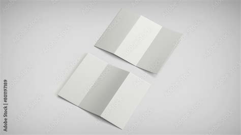 White A4 Trifold Paper Brochure Mockup Blank Tempelate Leaflet