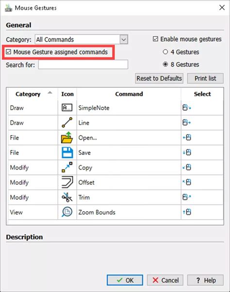 draftsight mouse gestures goengineer