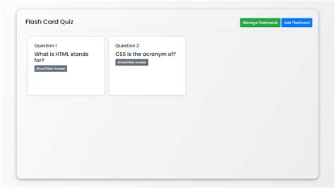 Flashcard Quiz App Using PHP And MySQL With Source Code SourceCodester