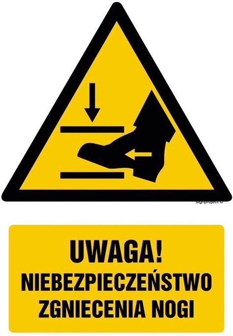 Gf065 Uwaga Niebezpieczeństwo Zgniecenia Nogi Fn Folia